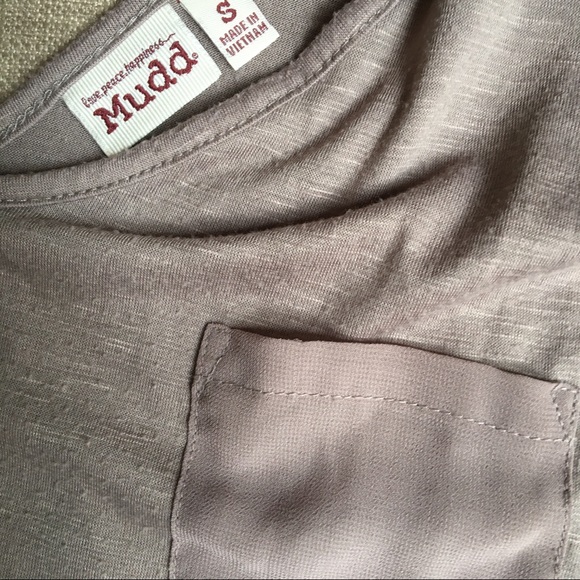 Mudd | Tops | Mudd Hilow Top Sheer Accent Pocket Back Panel S | Poshmark